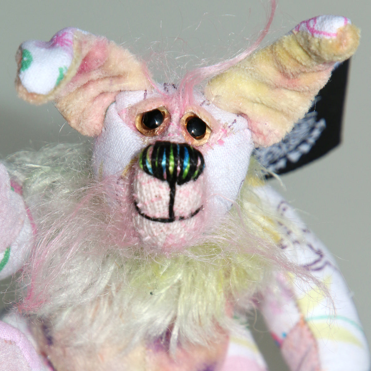 Floppity Flip-Flop, a tiny one of a kind artist rabbit by Barbara Ann Bears