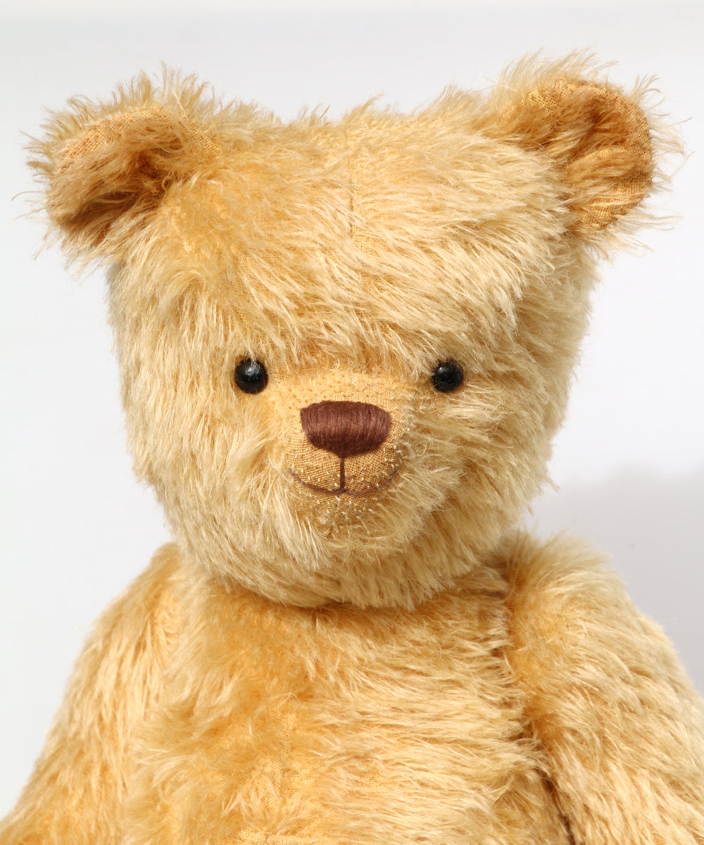 Hughie is a large, traditional mohair teddy bear by Barbara Ann Bears